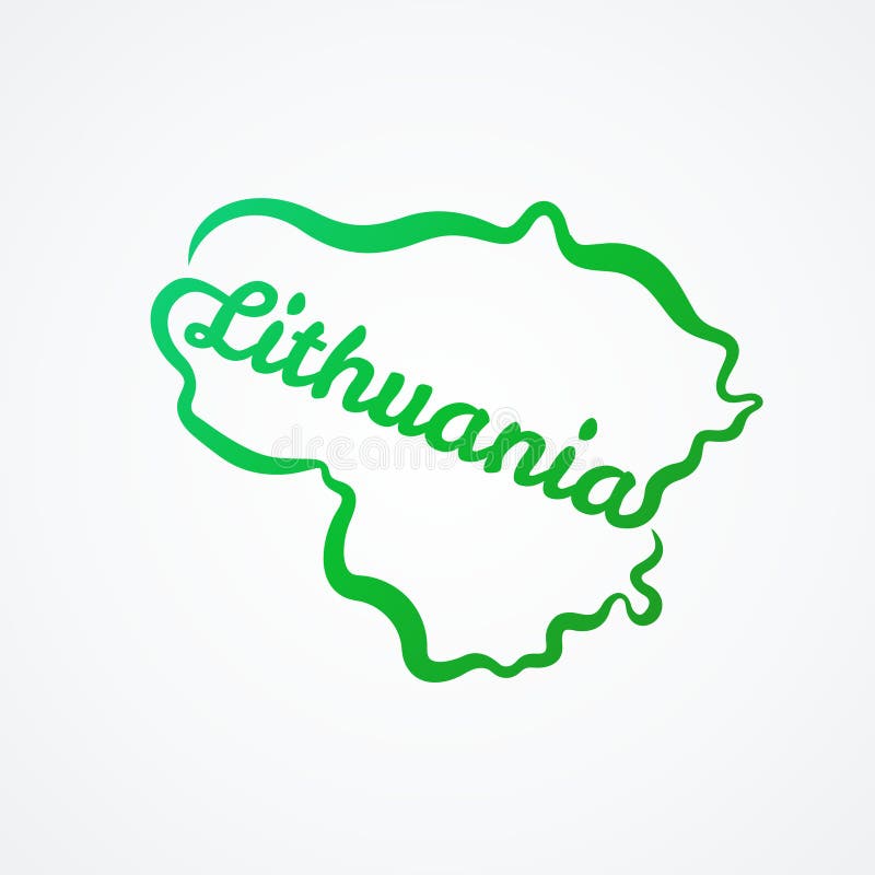 Simple map of Lithuania stock vector. Illustration of lithuania - 365081646
