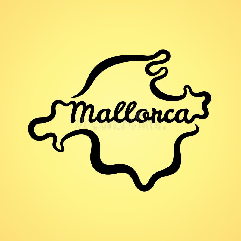 Simple map of Mallorca stock illustration. Illustration of mallorcan ...