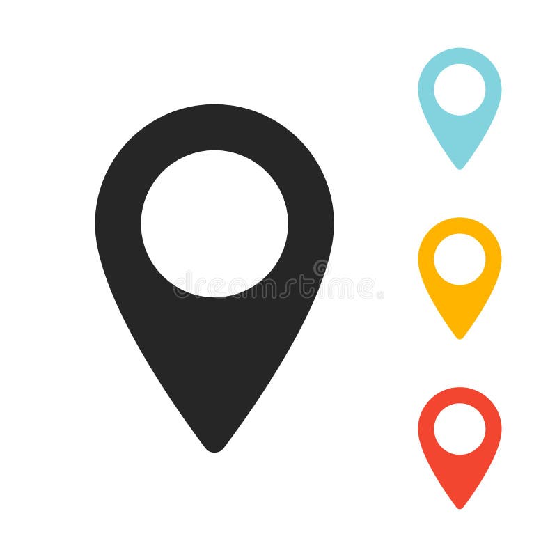 Simple map pin flat icon stock vector. Illustration of flat - 143337943