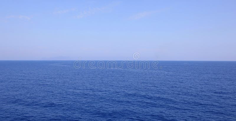 Simple Marine Background with Blue Sea Below and Light Blue Sky Above ...