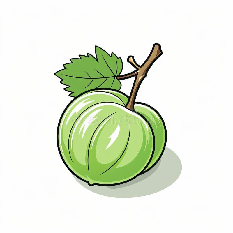 Simple Marker Drawing of a Gooseberry Fruit Vector Design Stock ...