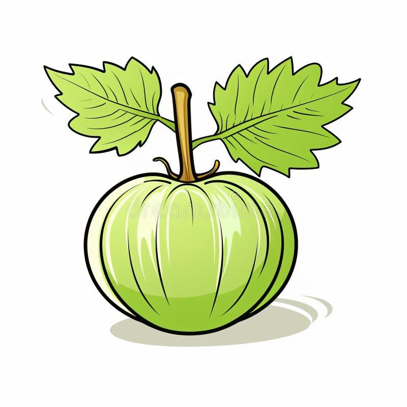 Simple Marker Drawing of a Gooseberry Fruit in Vector Format Stock ...