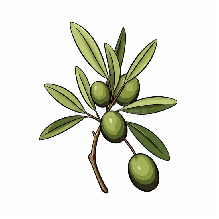 Simple Marker Drawing of an Olive, Flat 2d Vector Illustration Stock ...
