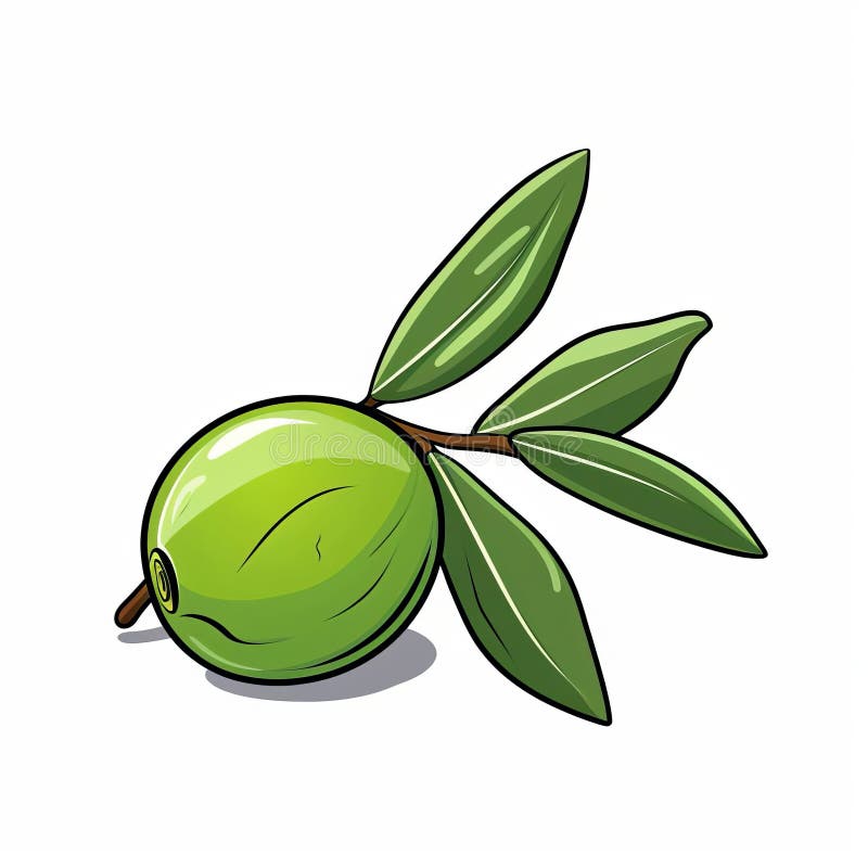 Simple Marker Drawing of an Olive, Flat 2d Vector Illustration Stock ...