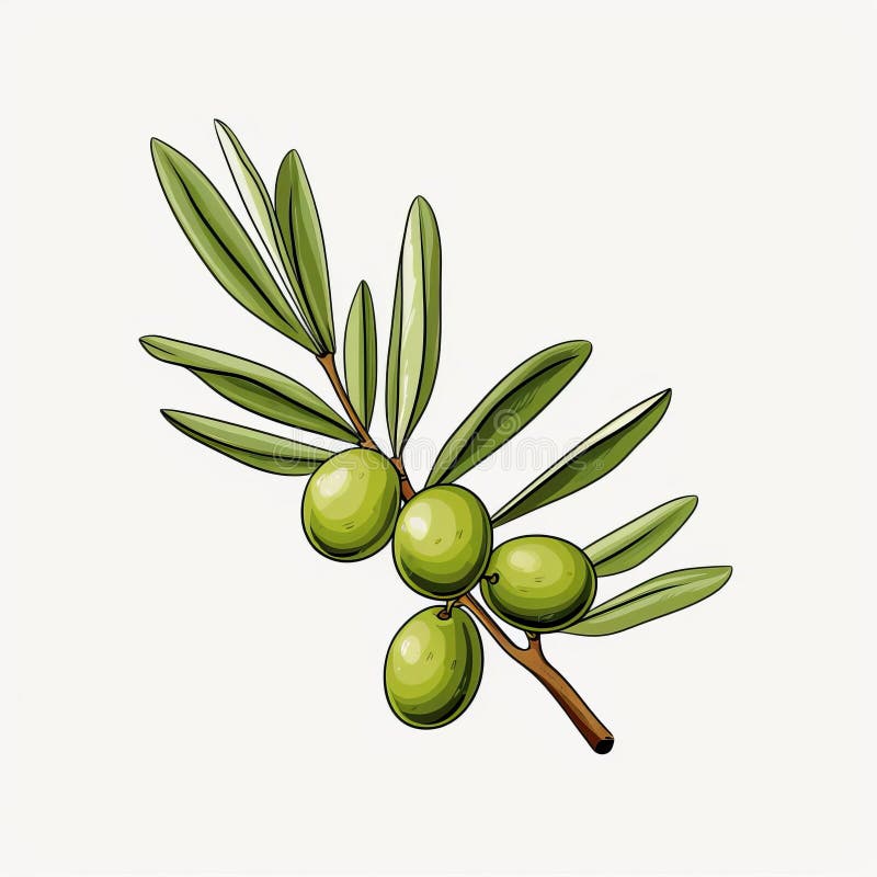 Simple Marker Drawing of Olive Fruit in Flat 2d Vector Stock ...