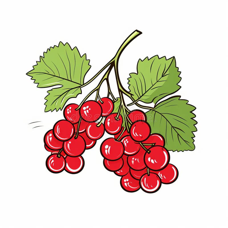Simple Marker Drawing of a Redcurrant Fruit Illustration Stock ...