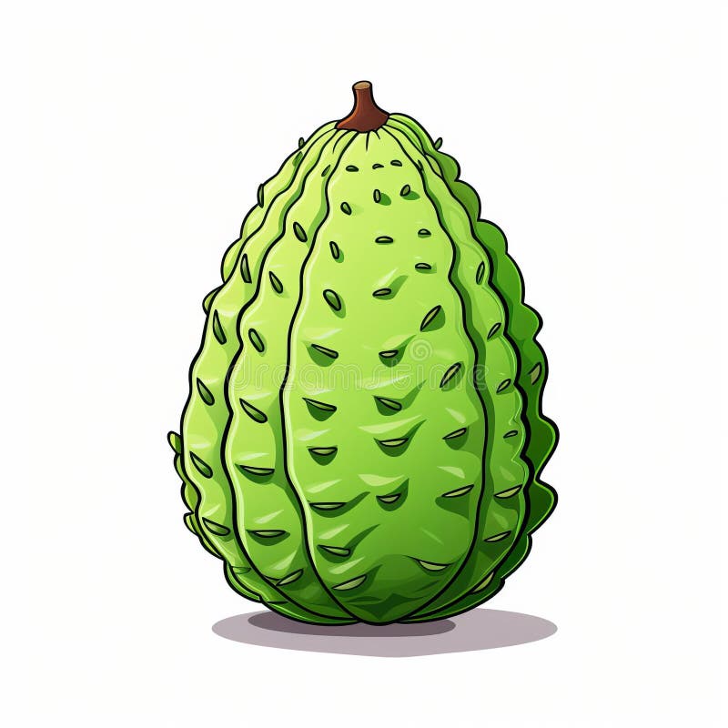 Simple Marker Drawing of Soursop Fruit in Flat 2d Vector Stock ...