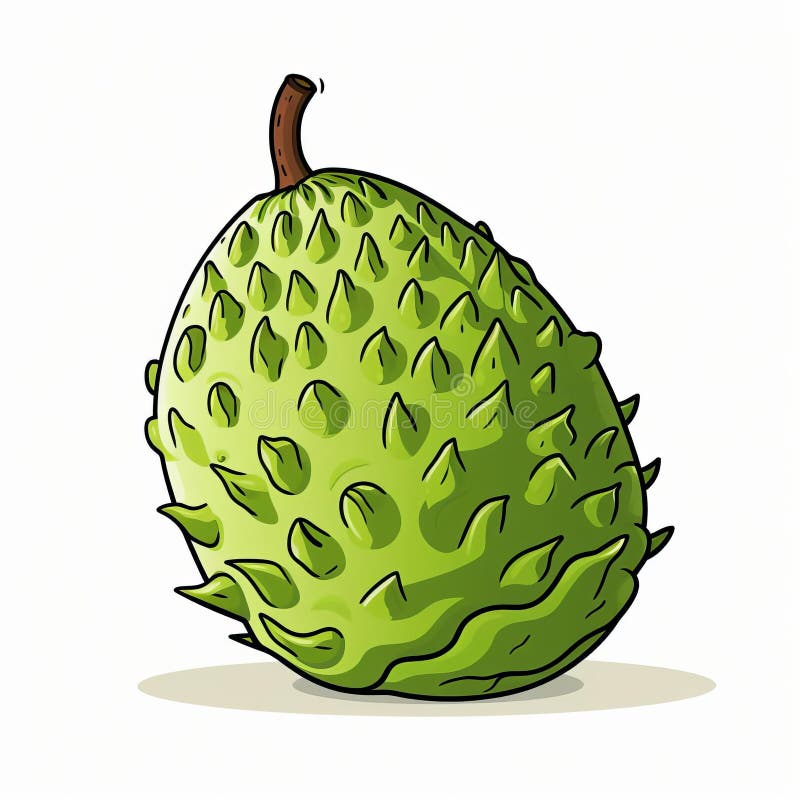 Simple Marker Drawing of a Soursop Fruit in Vector Format Stock ...