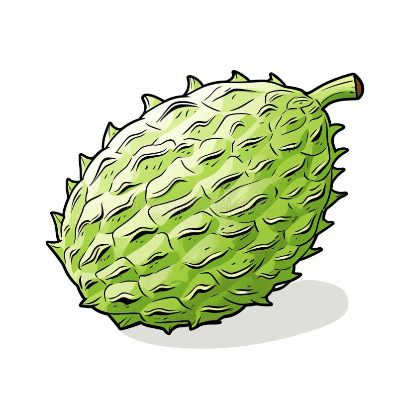Simple Marker Drawing of a Soursop Fruit Vector Image Stock ...