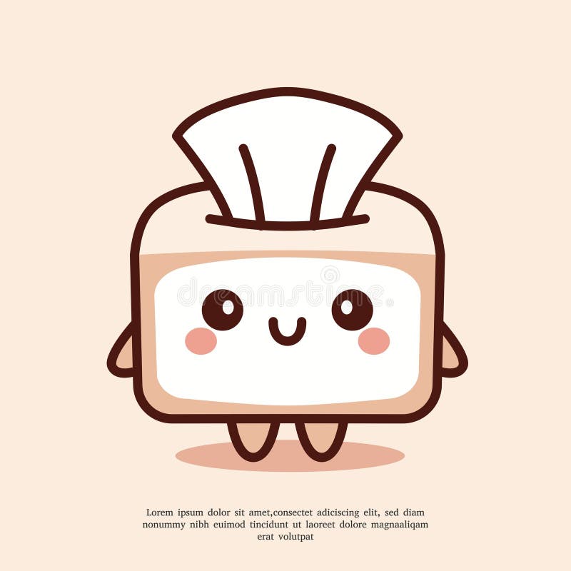Simple Mascot Cute Tissue Logo Design Illustration Stock Vector ...