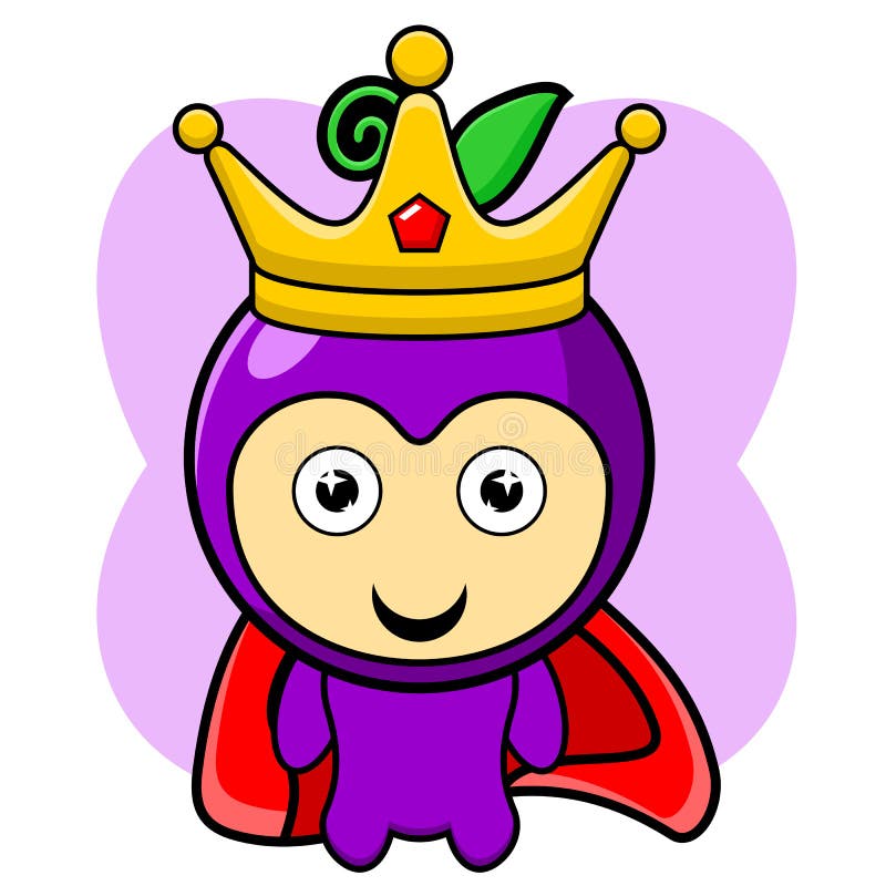 Simple Mascot of the King of Grapes Stock Vector - Illustration of food ...