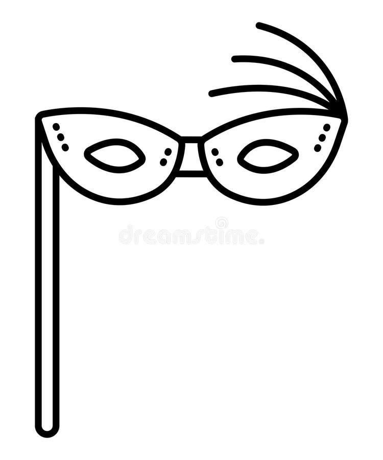 Black Masquerade Mask Stick Stock Illustrations – 221 Black Masquerade ...