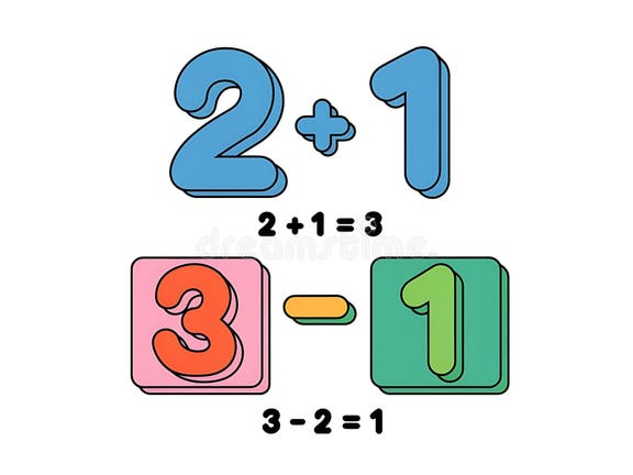 Simple Math Addition and Subtraction, Educational Coloring Page with ...