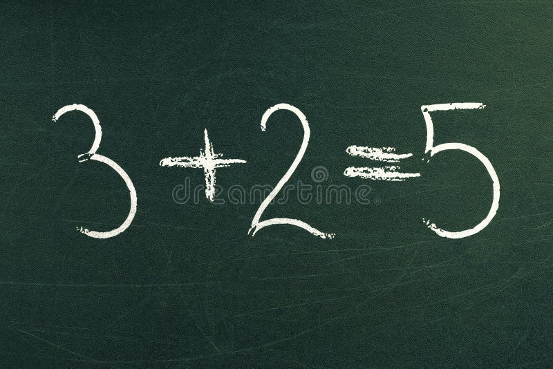 Simple Math Equation 3 Plus 2 Equals 5 Stock Photo - Image of formula ...
