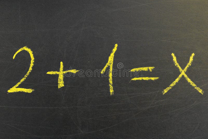 Simple Math Equation 1 Plus 2 is 3 Written on a Chalkboard for Pre ...