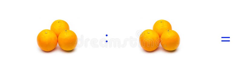 Division, Simple Mathematical Operation; Division between Oranges Stock ...