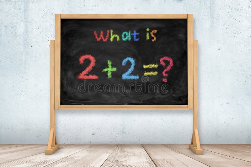 Simple Math Problem Written on Classroom Blackboard Stock Photo - Image ...