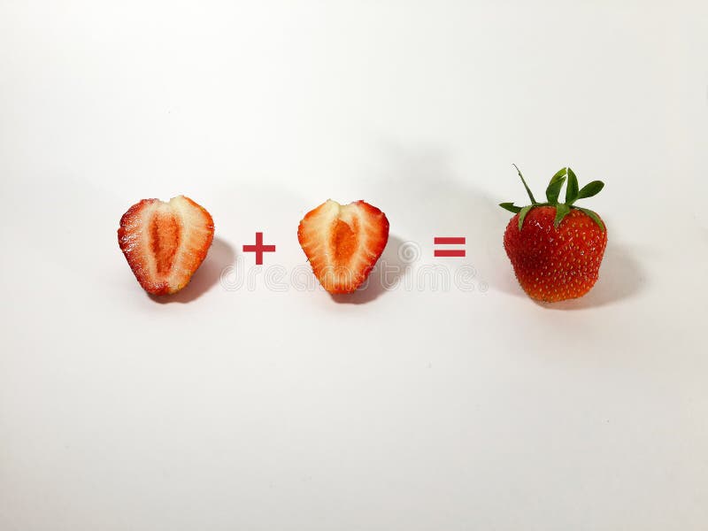 Simple Math with Red Strawberries Stock Photo - Image of dessert ...