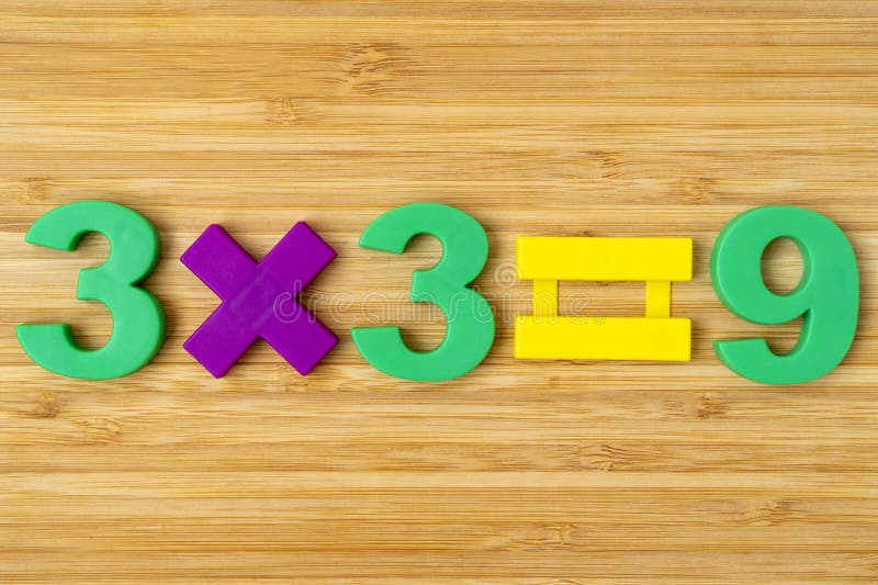 Simple Mathematic Multiplication 3 X 3 Stock Photo - Image of toys ...