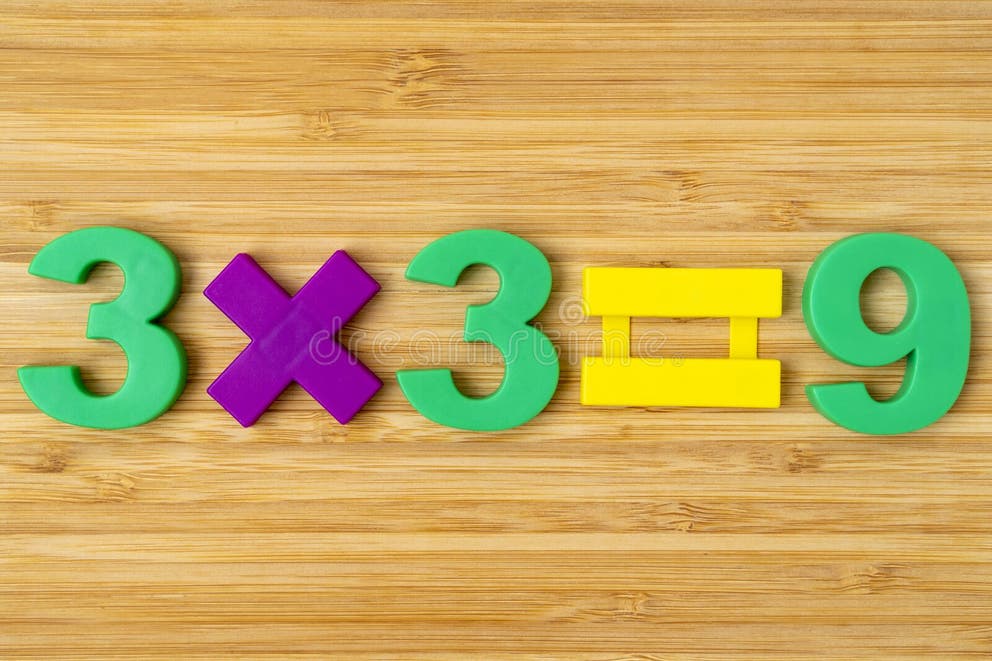 Simple Mathematic Multiplication 3 X 3 Stock Photo - Image of toys ...