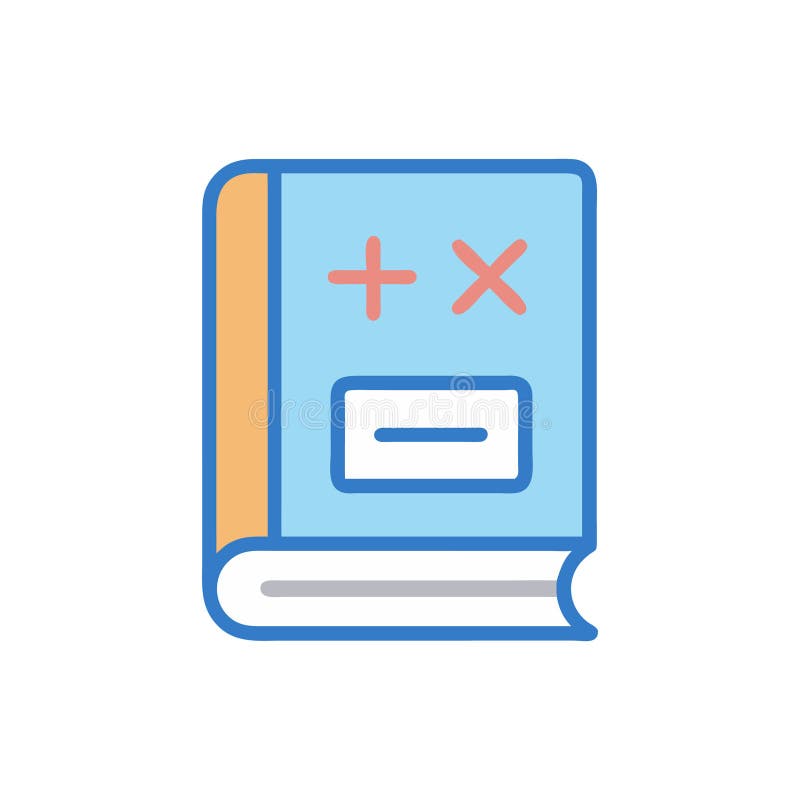 Simple Mathematics Book Icon for Study Stock Illustration ...