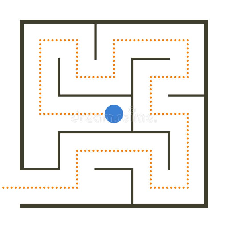 Simple Maze with Path Solution Stock Vector - Illustration of path ... Simple Maze with Path Solution Stock Vector - Illustration of path ...