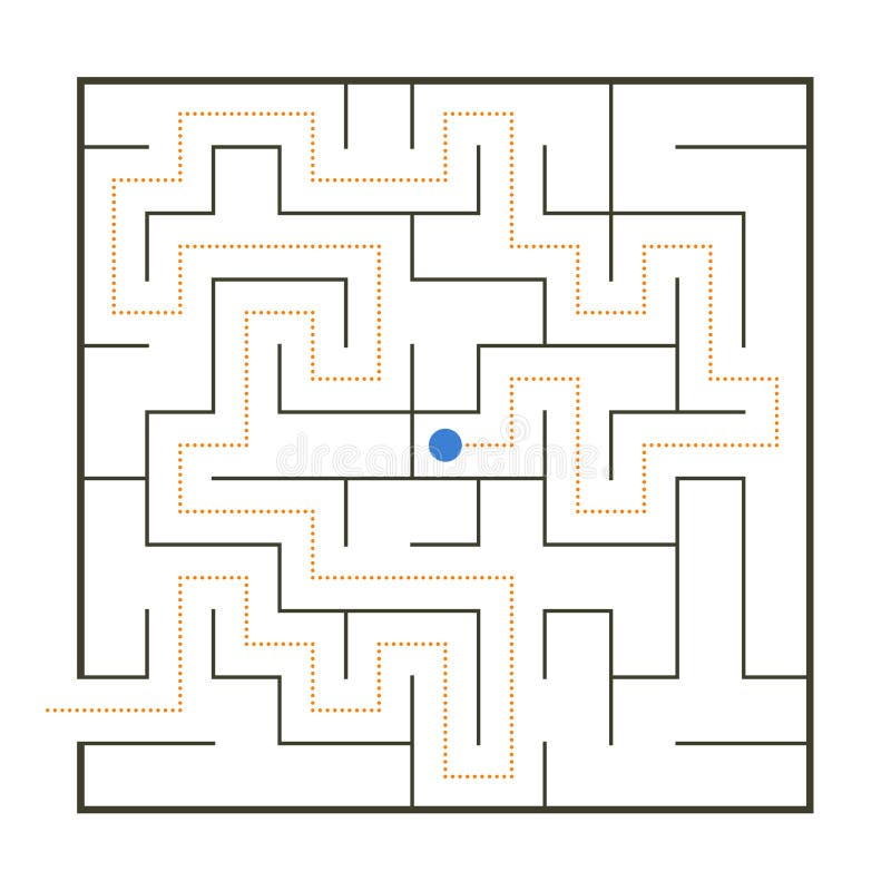 Simple Maze with Path Solution Stock Vector - Illustration of challenge ...