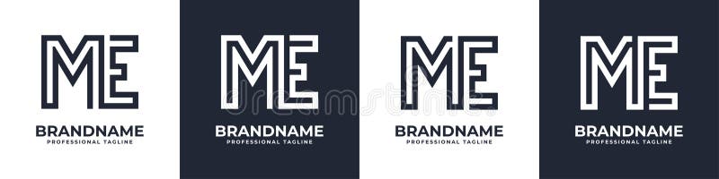 Simple ME Monogram Logo, Suitable for Any Business with ME or EM ...