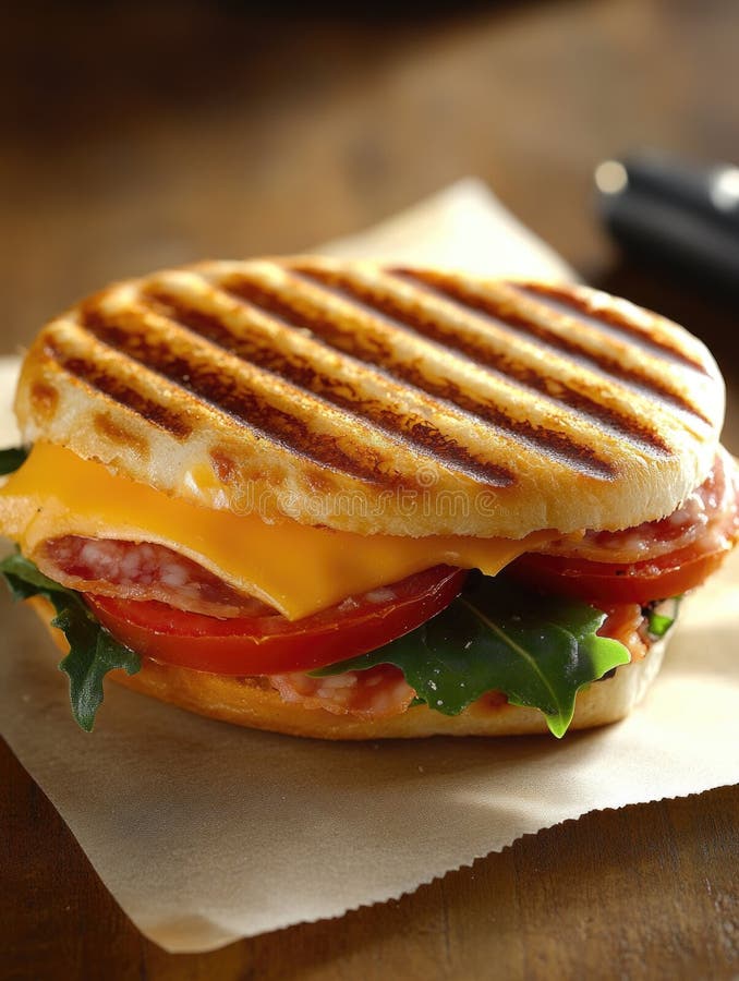 Sandwich and Utensils on Flat Surface Stock Image - Image of breakfast ...