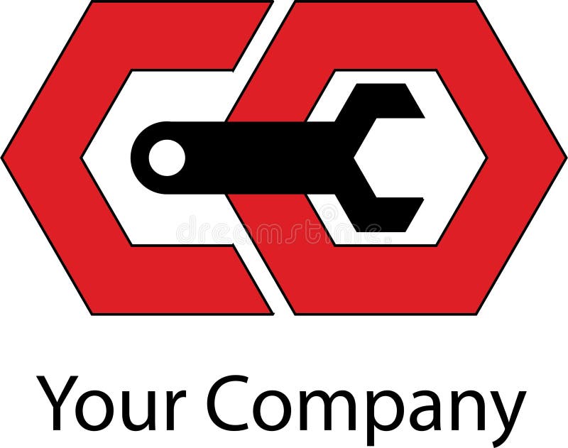 Simple mechanical logo stock illustration. Illustration of badge - 99839306