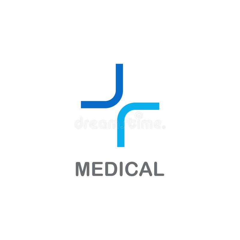 Simple Medical Logo Design with Cross Icon Stock Vector - Illustration ...