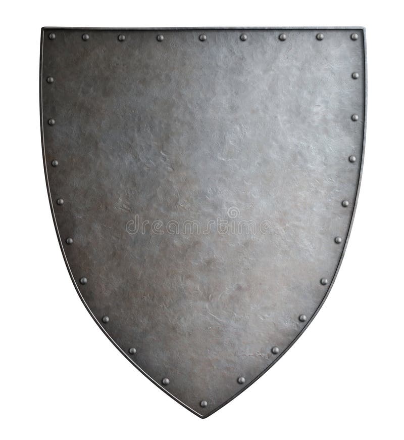 Simple Medieval Coat of Arms Metal Shield Isolated Stock Photo - Image ...