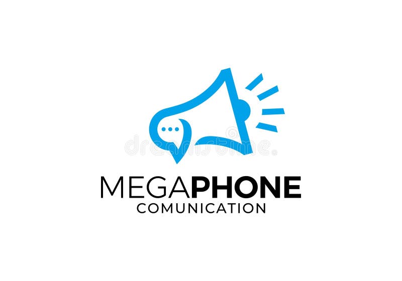 Simple Megaphone Chat Logo Icon Vector Design Stock Illustration ...