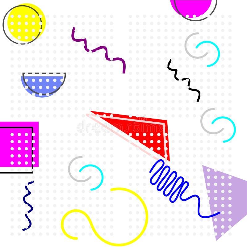 Simple Memphis Background with Pattern Stock Vector - Illustration of ...