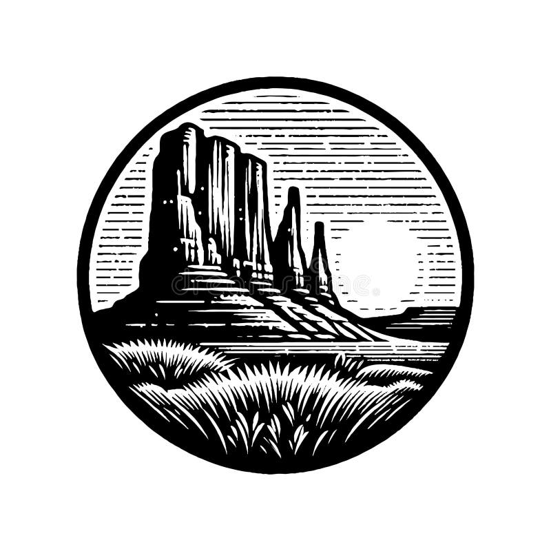 Simple Mesa Rock Formation Vintage Retro Logo Design. Stock Vector ...