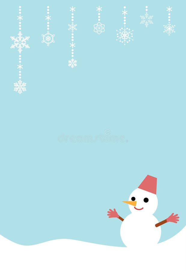 Simple Message Card with Snowman . Stock Illustration - Illustration of ...