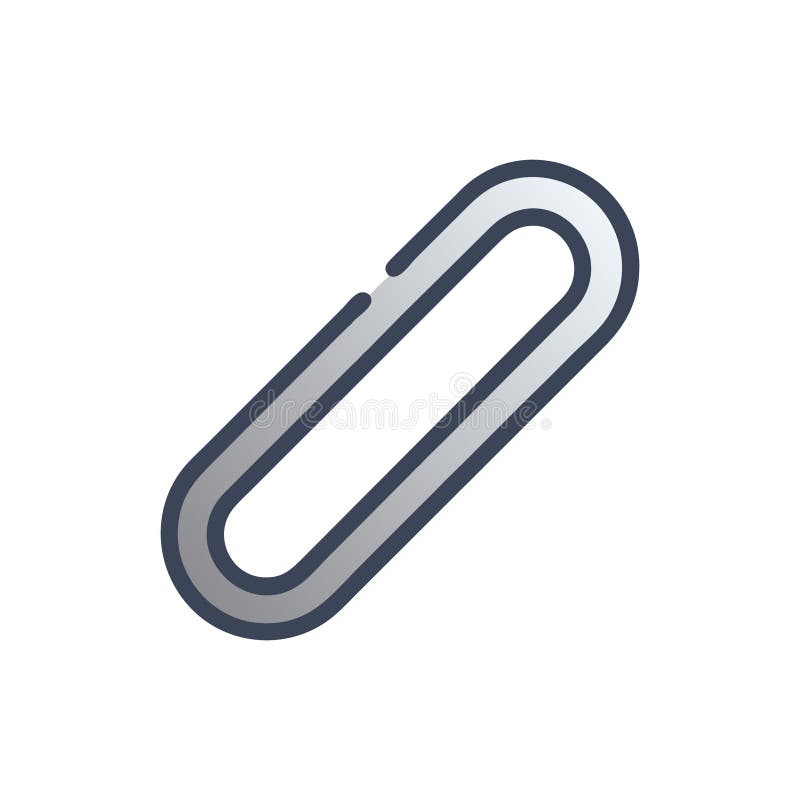 Simple Metal Paperclip Icon for Documents Stock Illustration ...