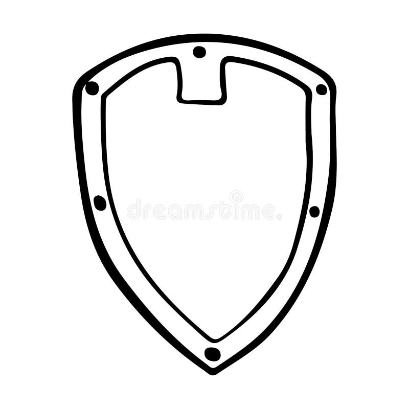 A Simple Metal Shield in Doodle Style Isolated Stock Vector ...