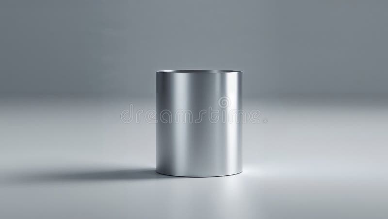 Simple Metallic Cylinder on Smooth Surface Stock Image - Image of ...