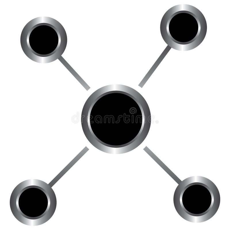Simple, Metallic, Grey-scale Abstract Connections Icon. Isolated on ...