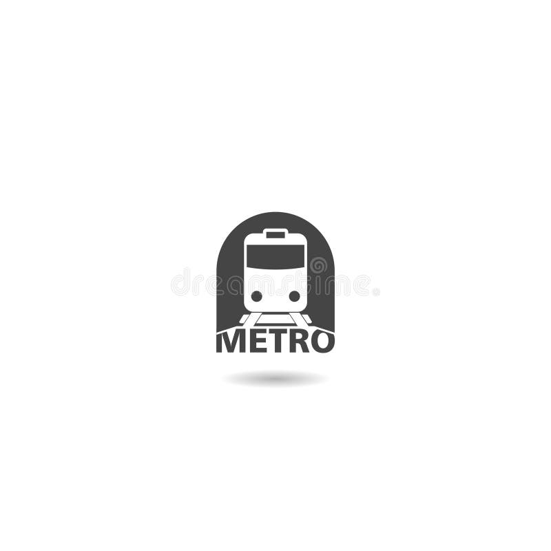 Simple Metro Icon with Shadow Stock Vector - Illustration of modern ...