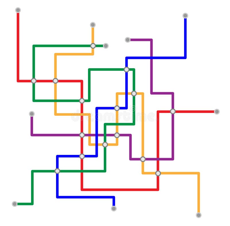 Simple Metro Map, Edittable Vector Illustration Stock Vector ...