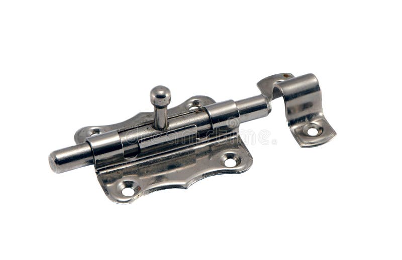 Simple Mettallic Door Latch Lock Isolated On White Stock Photo - Image ...