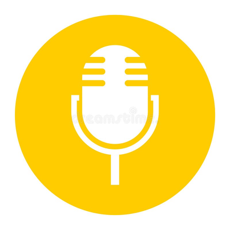 Simple Microphone icon stock illustration. Illustration of silhouette ...