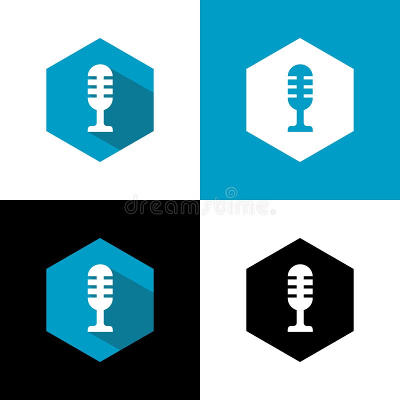 Simple Microphone Icon, Flat Design Style, Mic or Mike Symbol Stock ...