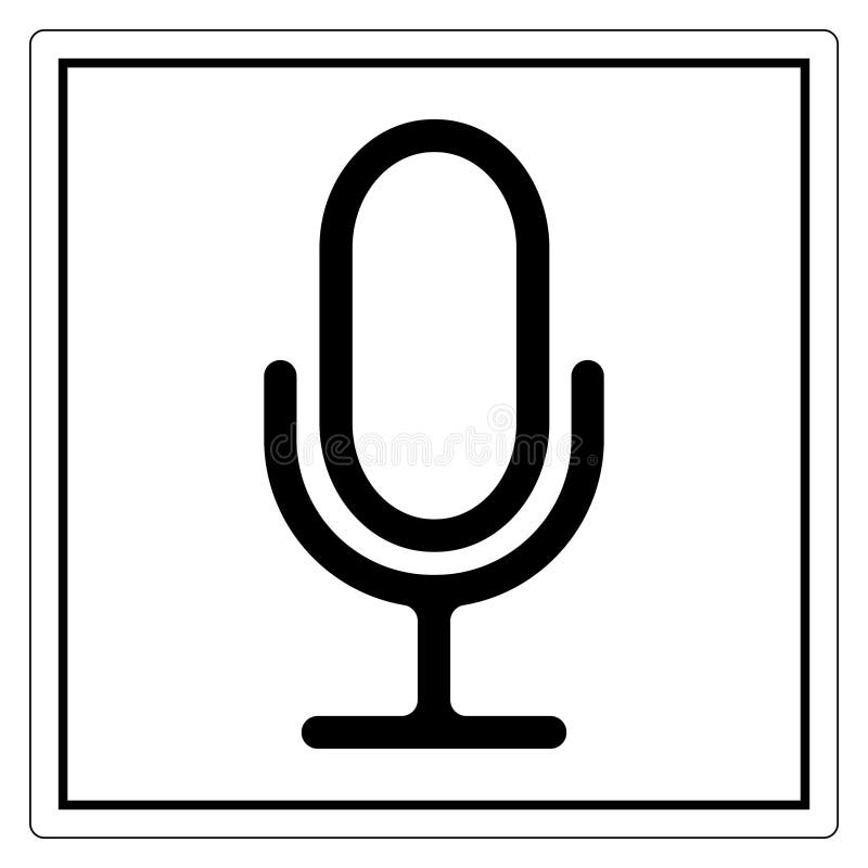 Simple Microphone Icon on a Square Background Stock Vector ...