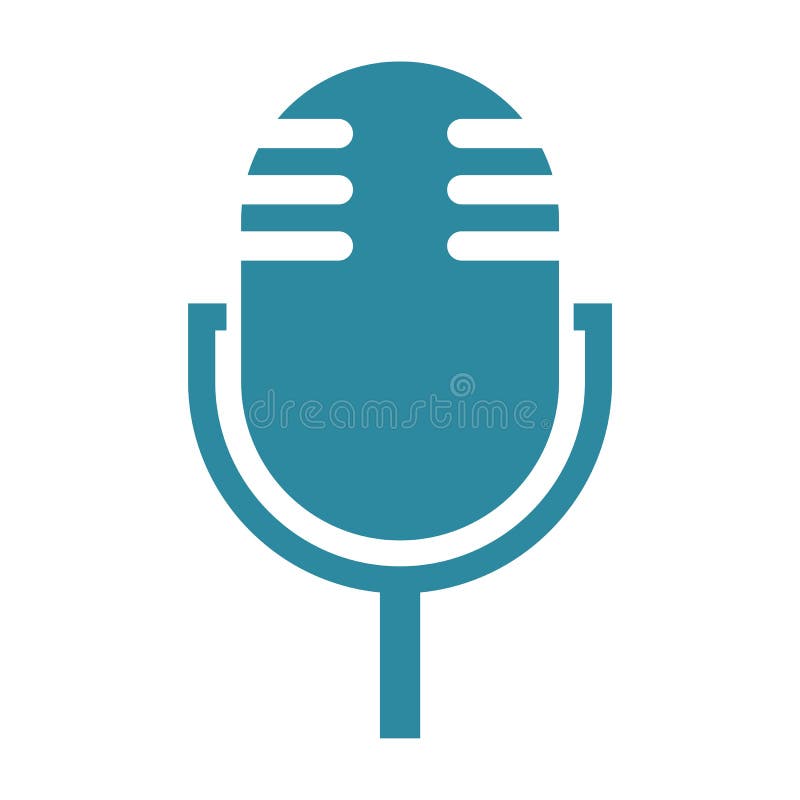 Simple Microphone icon stock illustration. Illustration of silhouette ...