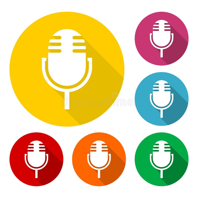 Simple Microphone Icons Set Stock Illustration - Illustration of ...