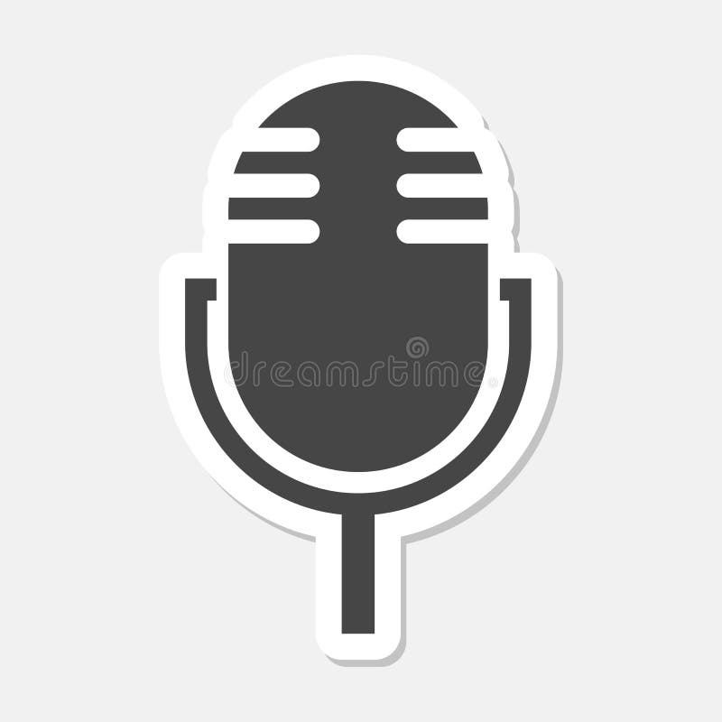 Simple Microphone Icons Sticker Stock Vector - Illustration of playback ...