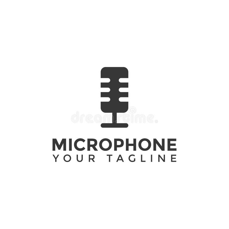 Simple Microphone Logo Design Template Stock Vector - Illustration of ...